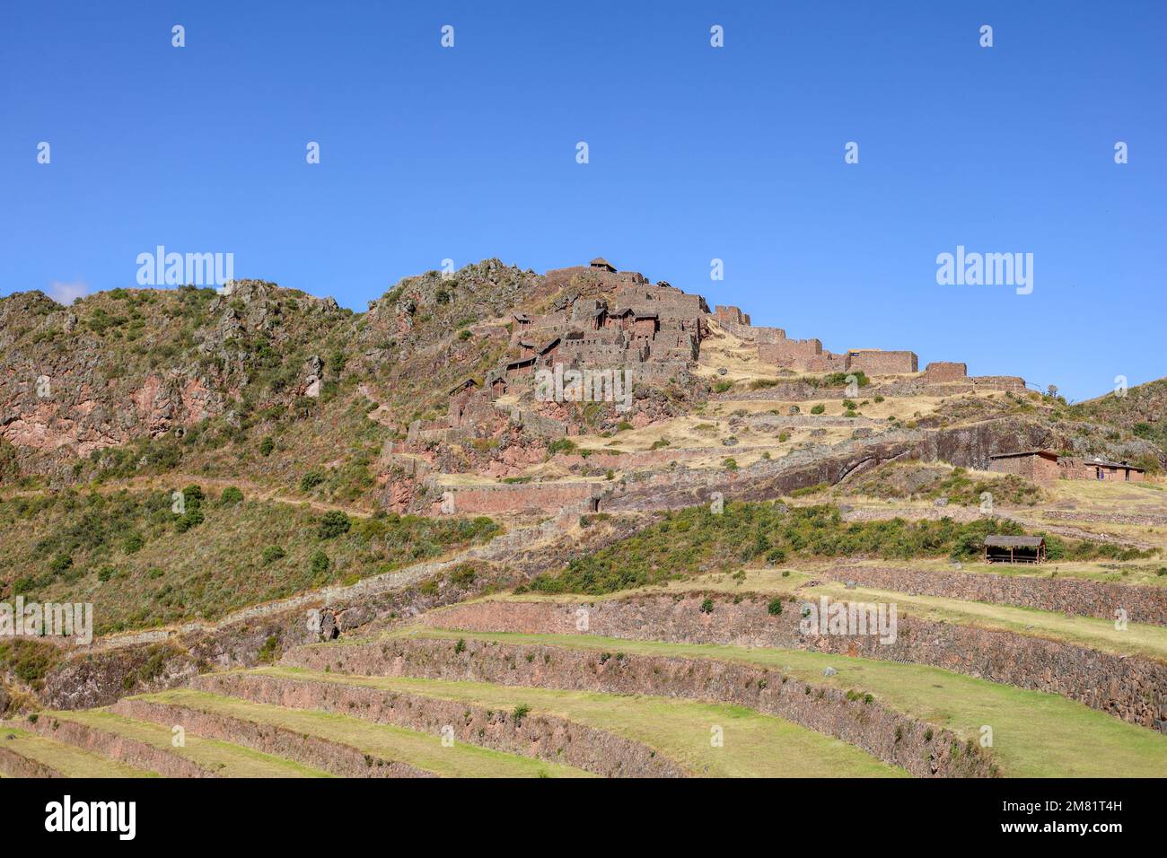 Nice view of the Pisac ruins in Cusco. Peru Stock Photo - Alamy