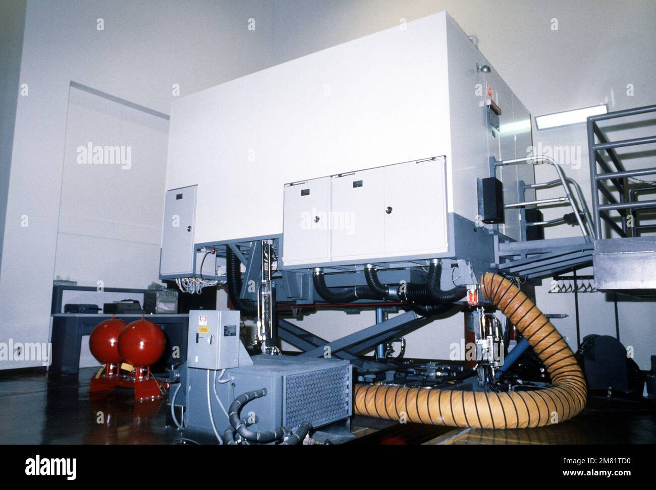 An offensive flight station, part of a B-52 aircraft flight simulator ...