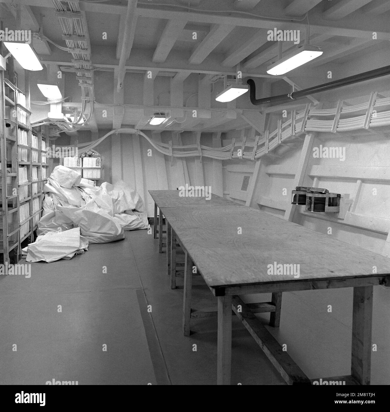 The tactical towed array sonar bathythermograph room aboard the guided ...