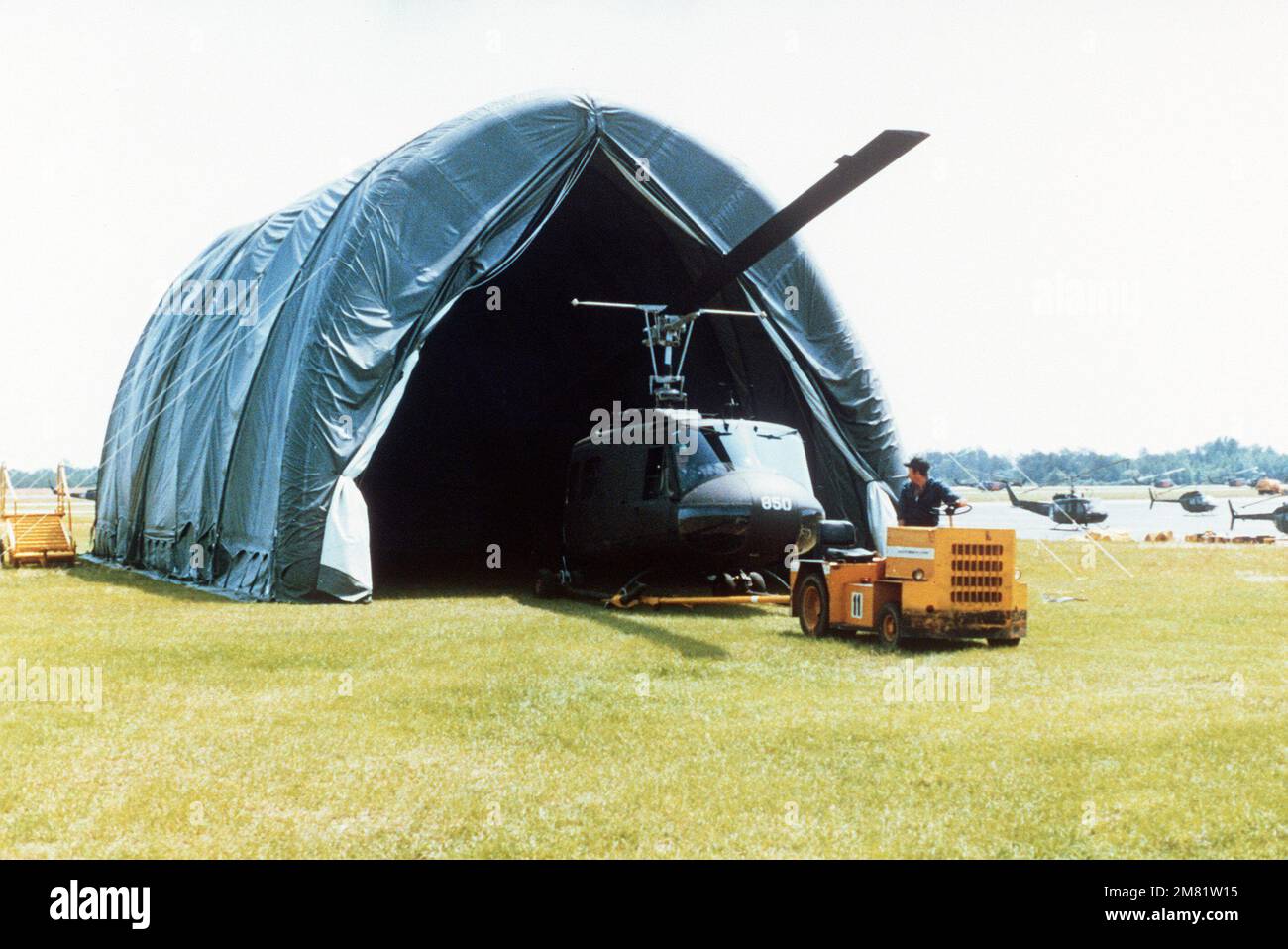 A view of a transportable helicopter enclosure developed at the U.S ...
