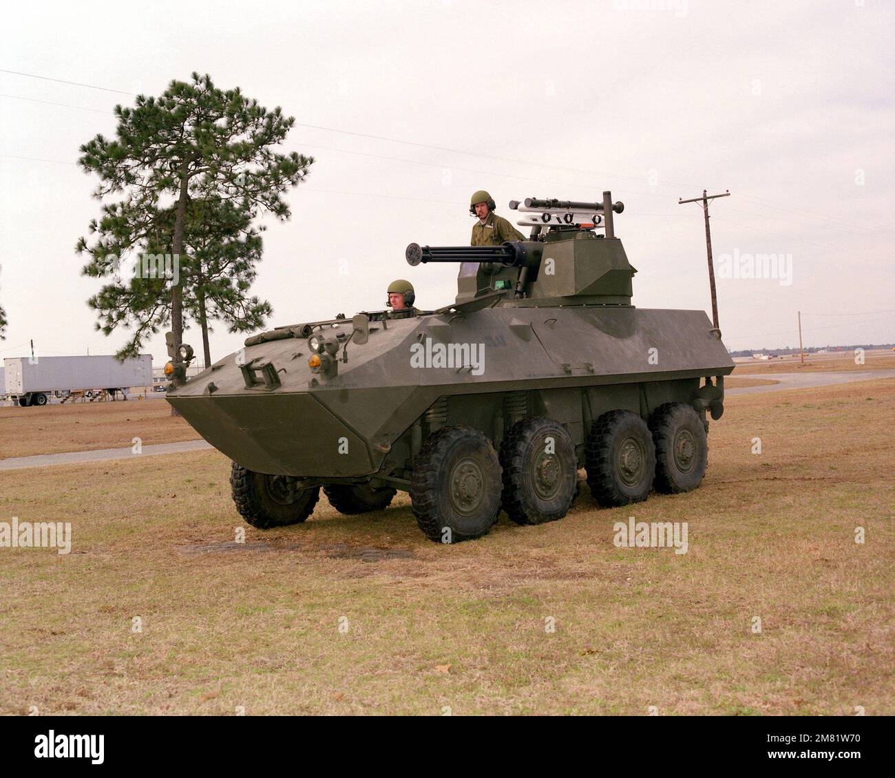 An LAV25 light armored vehicle with an experimental turret installed ...