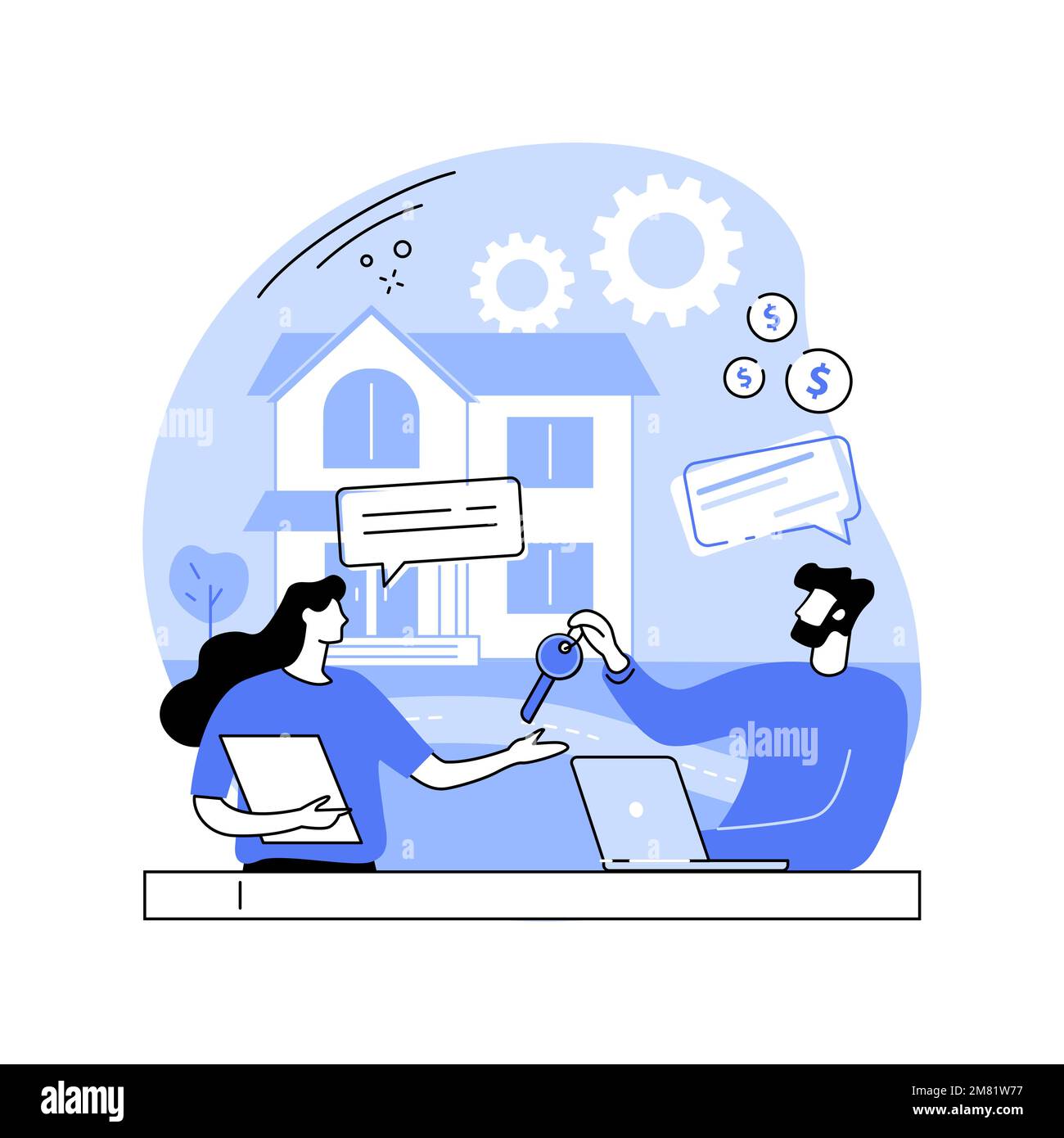 Leasing service isolated cartoon vector illustrations Stock Vector ...