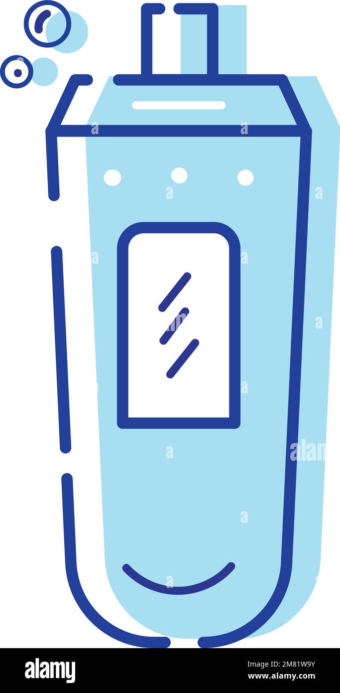Flat line blue shampoo Stock Vector Images - Alamy