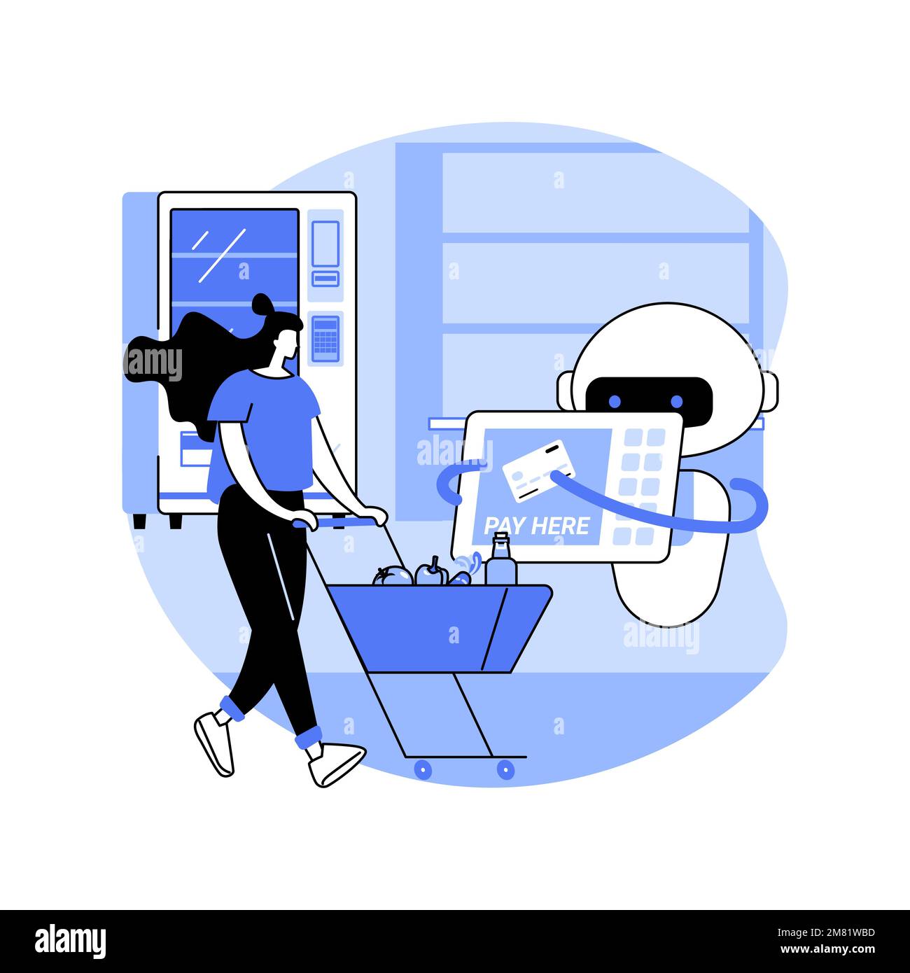 Robotic assistant isolated cartoon vector illustrations Stock Vector ...