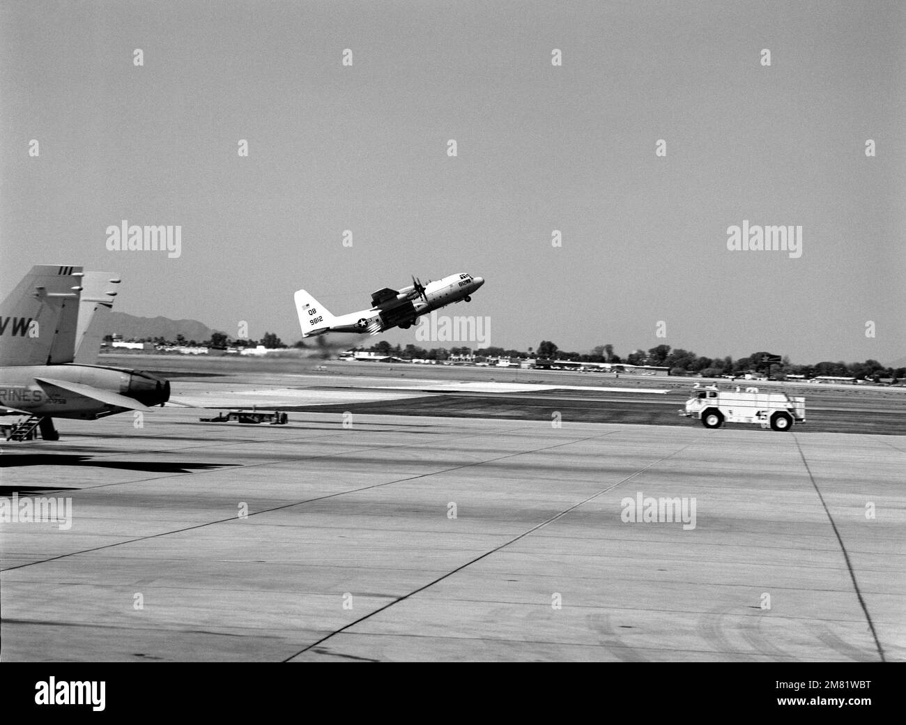 Right side view of a KC-130 Hercules aircraft, equipped with jet assist ...