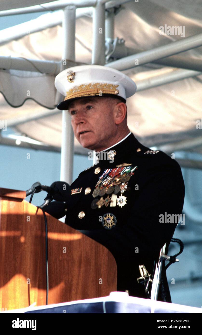 General Paul X. Kelley, commandant of the Marine Corps, addresses guest ...