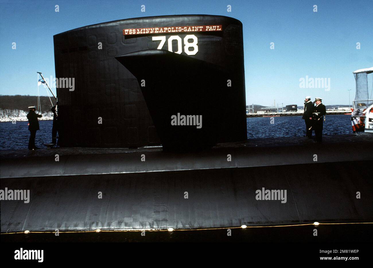 The commissioning pennant is raised aboard the nuclear-powered attack ...