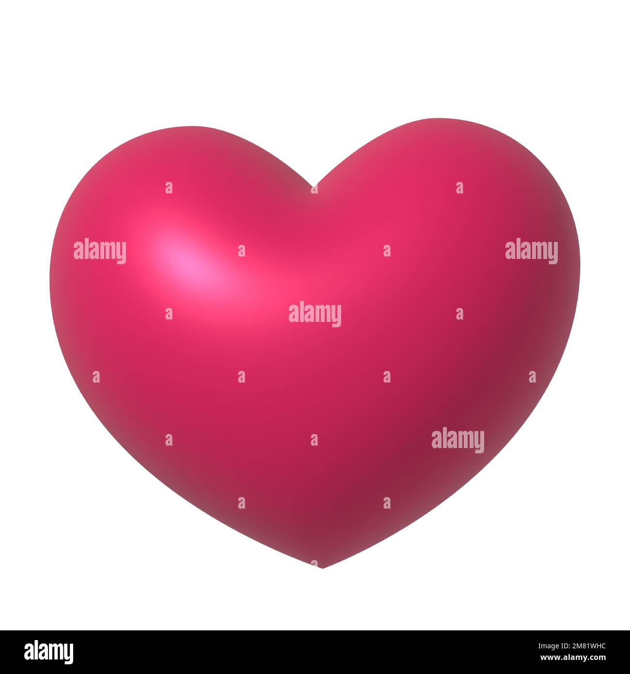 3d pink heart isolated on white background. Heart icon, like and love ...