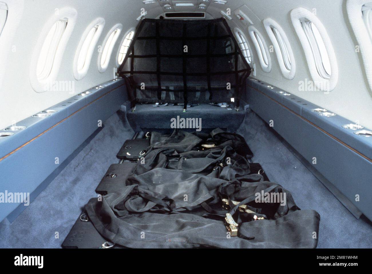 An interior view of a Military Airlift Command C-21A Learjet aircraft ...