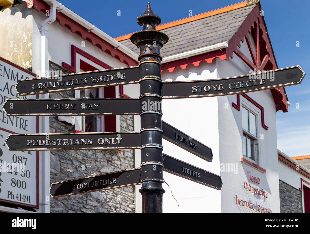 directions signs in Kenmare, County Kerry, Ireland, Europe Stock Photo ...