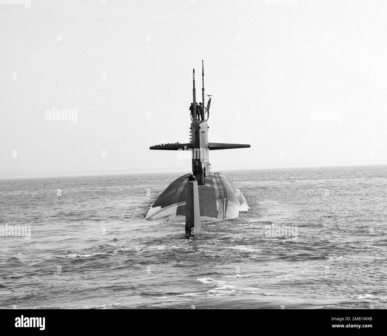 A stern view of the nuclear-powered attack submarine SALT LAKE CITY ...