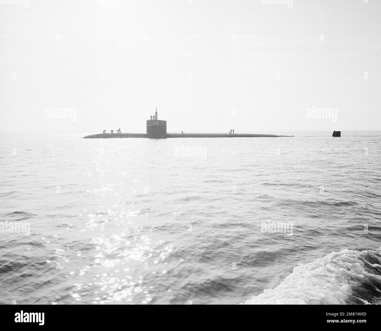 A port beam view of the nuclear-powered attack submarine SALT LAKE CITY ...