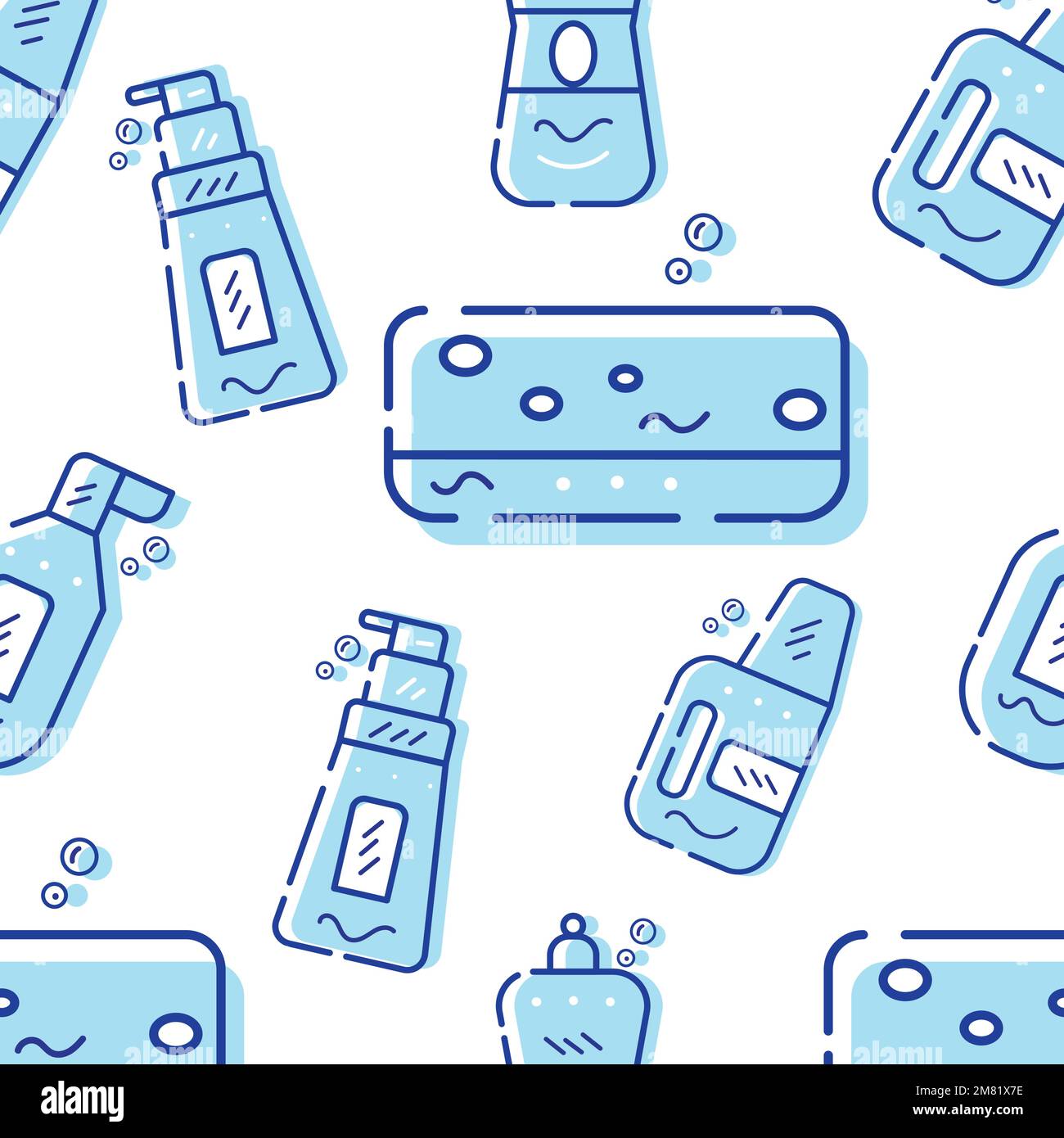 Colored blue cleanliness seamless pattern background Vector Stock ...