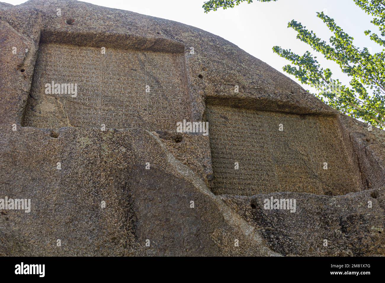 Ganjnameh cuneiform inscriptions near Hamadan, Iran Stock Photo - Alamy