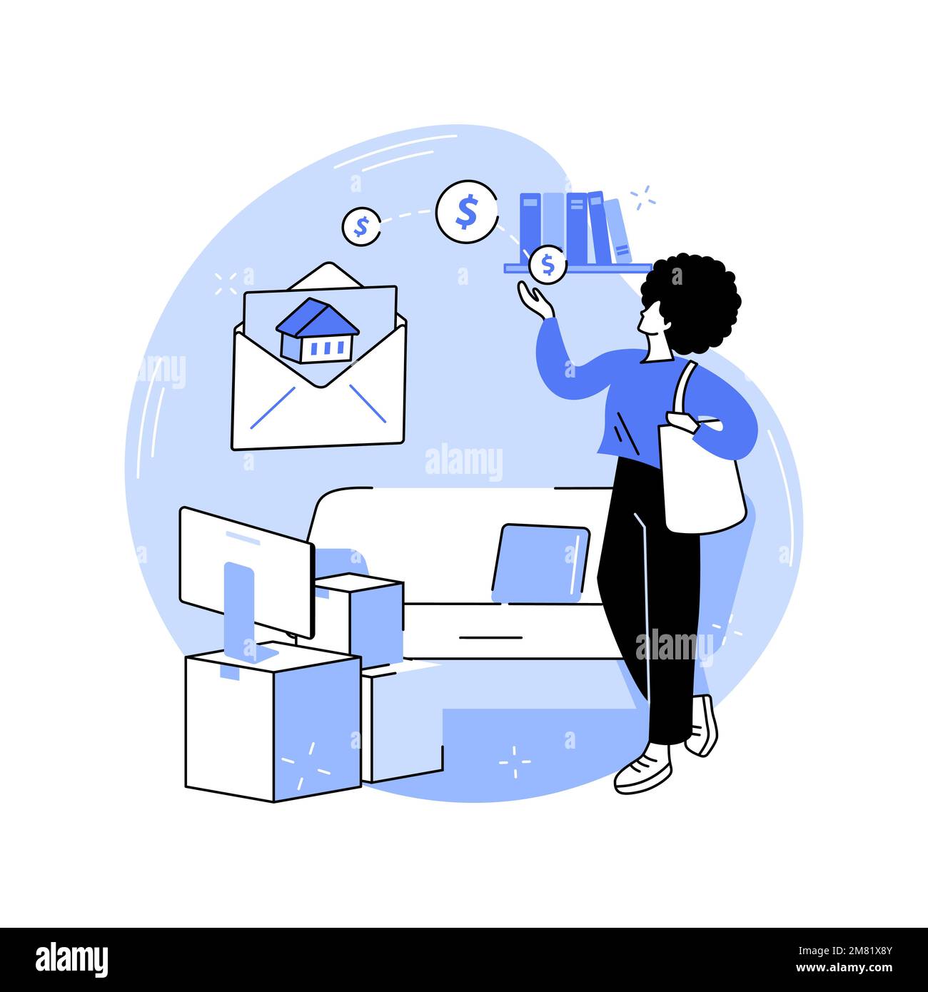 Moving expenses isolated cartoon vector illustrations Stock Vector ...