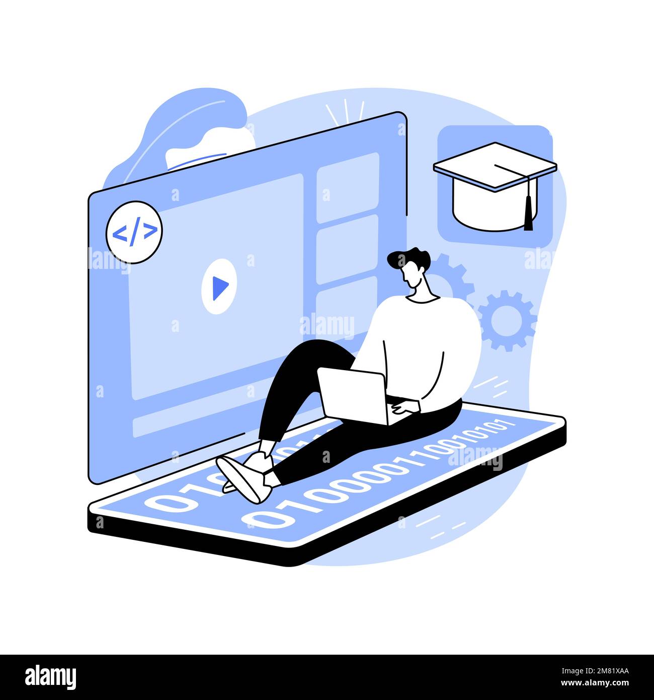 Development course isolated cartoon vector illustrations Stock Vector ...