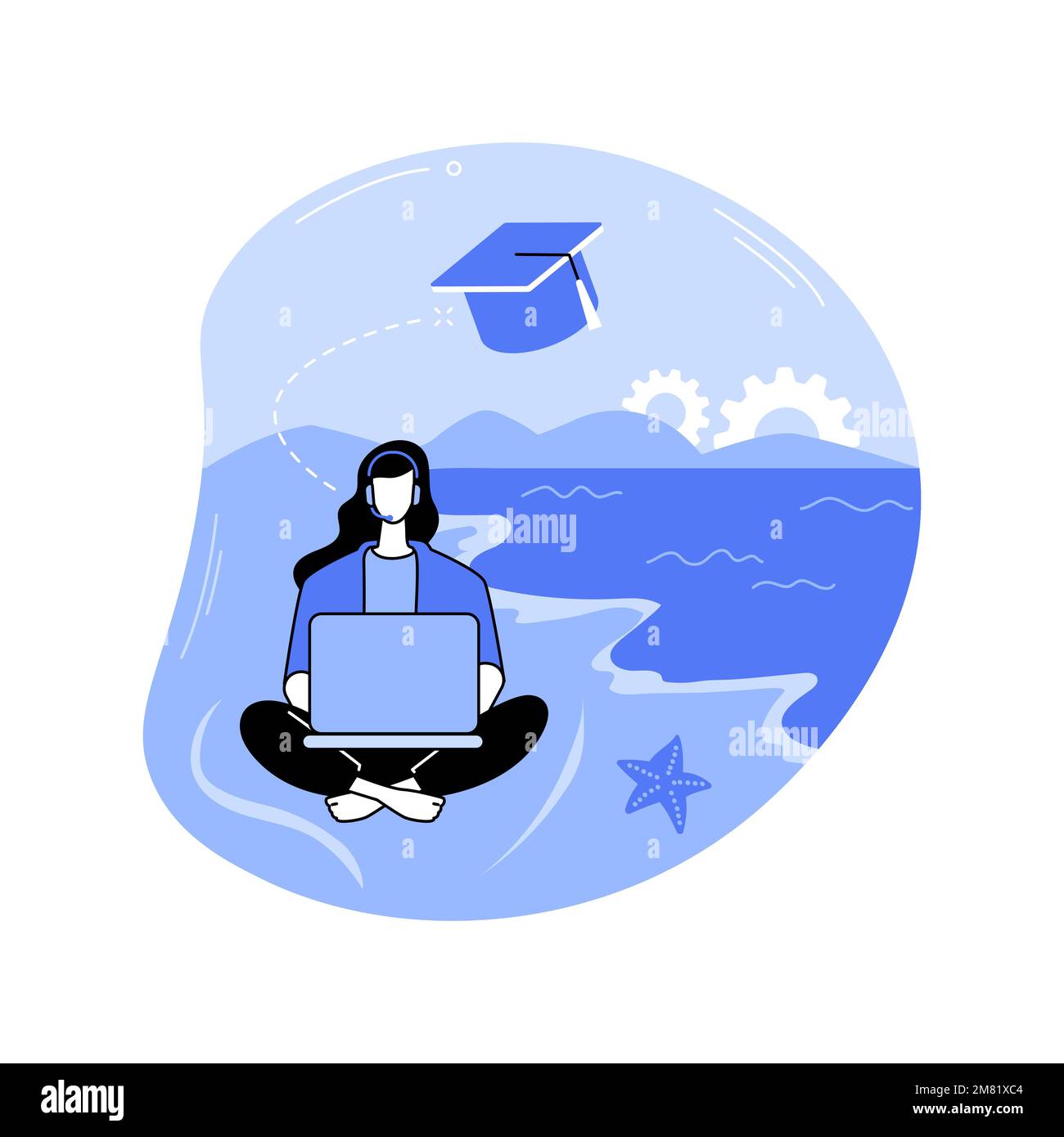 Study everywhere isolated cartoon vector illustrations Stock Vector ...