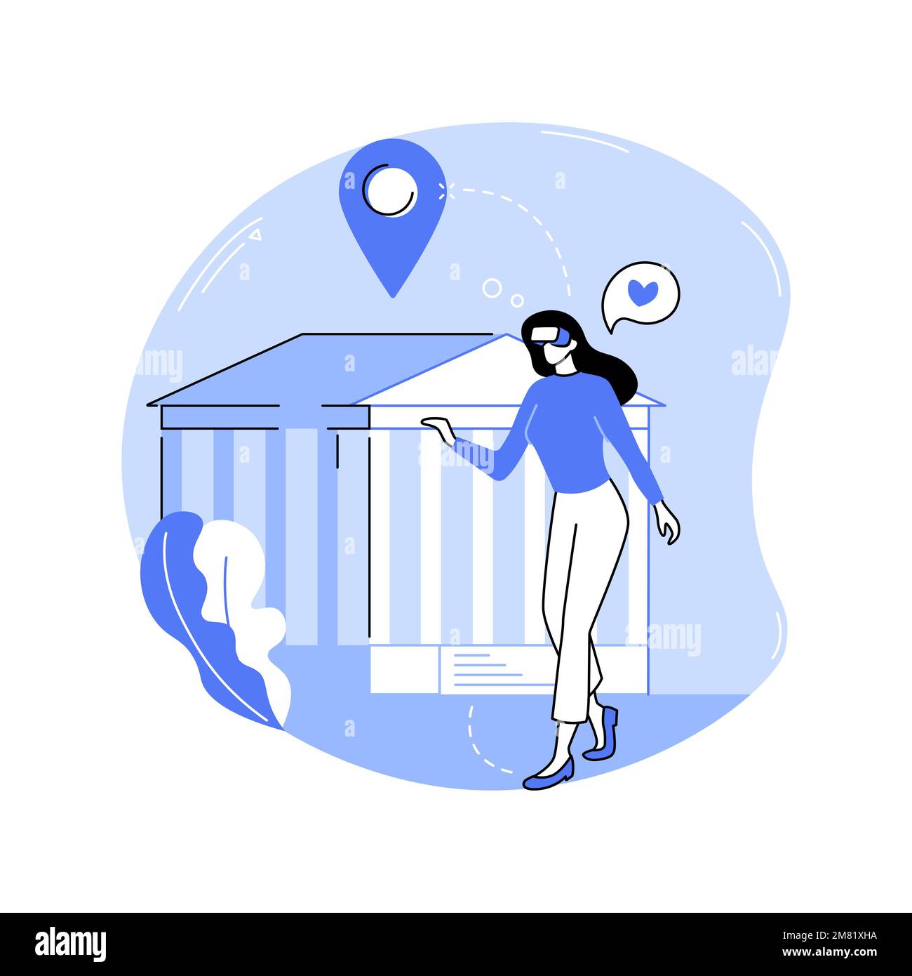 Virtual museum visit isolated cartoon vector illustrations Stock Vector ...