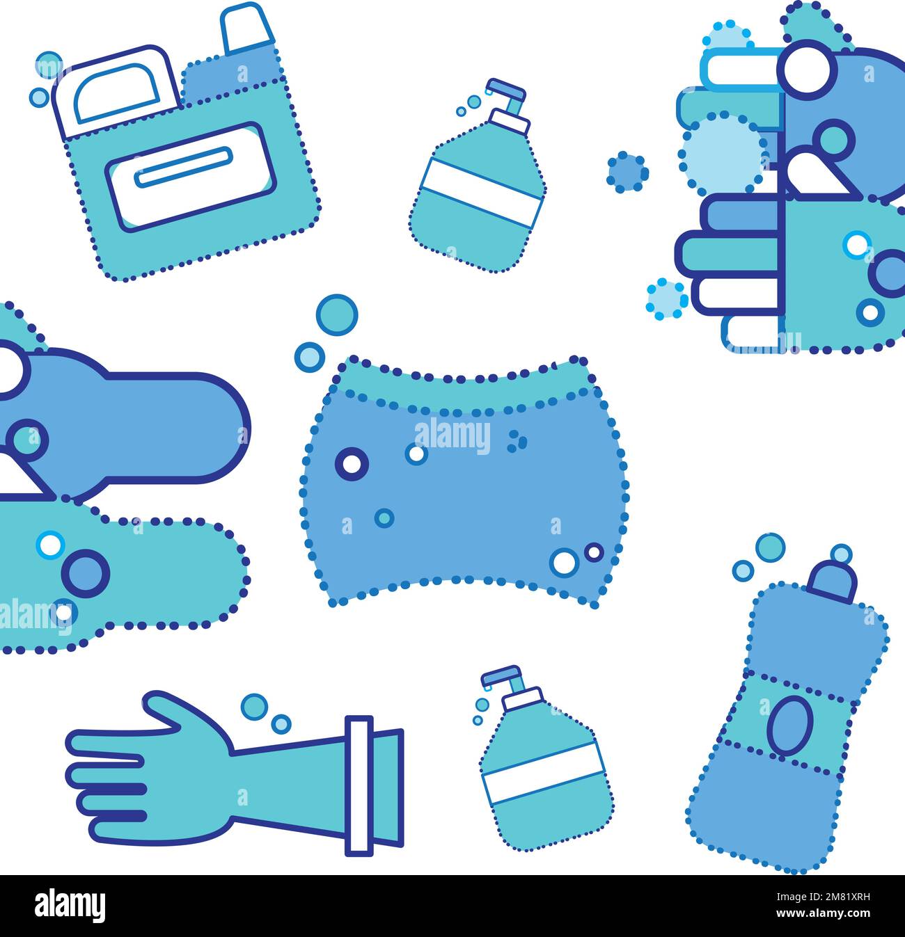 Colored blue cleanliness seamless pattern background Vector Stock ...