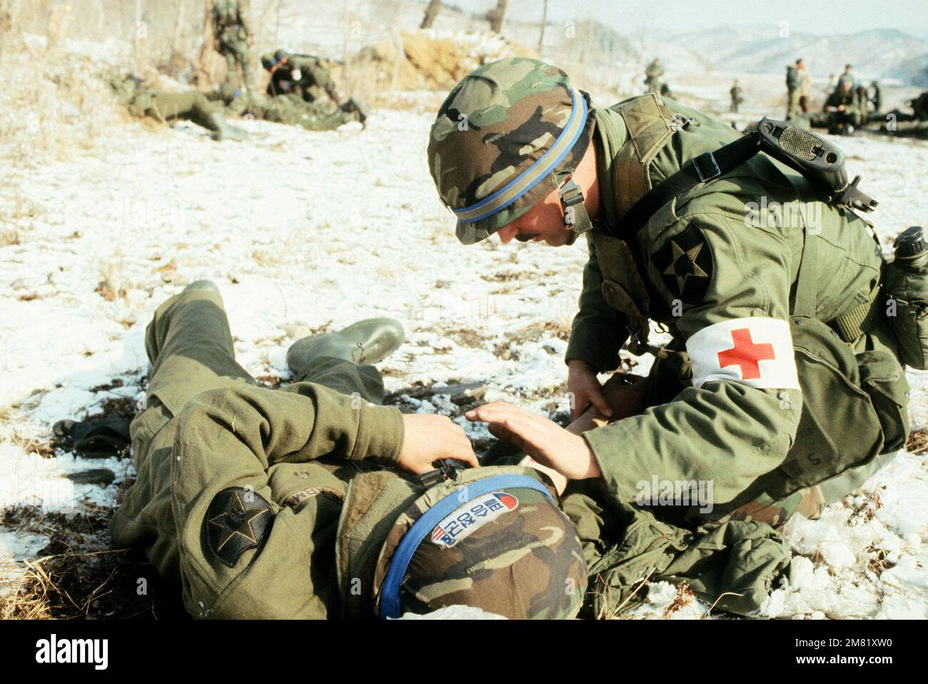 Members of Company C, 2nd Medical Battalion, participate in a mass ...
