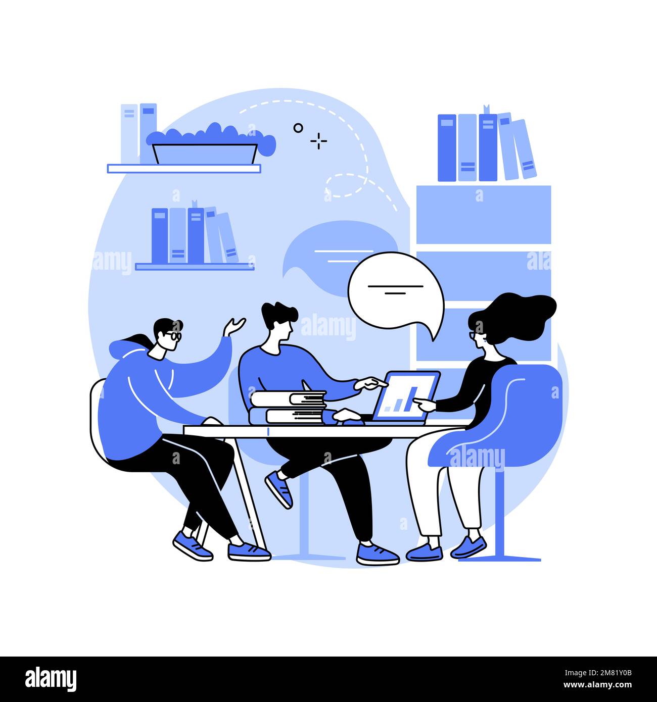 Study together isolated cartoon vector illustrations Stock Vector Image ...