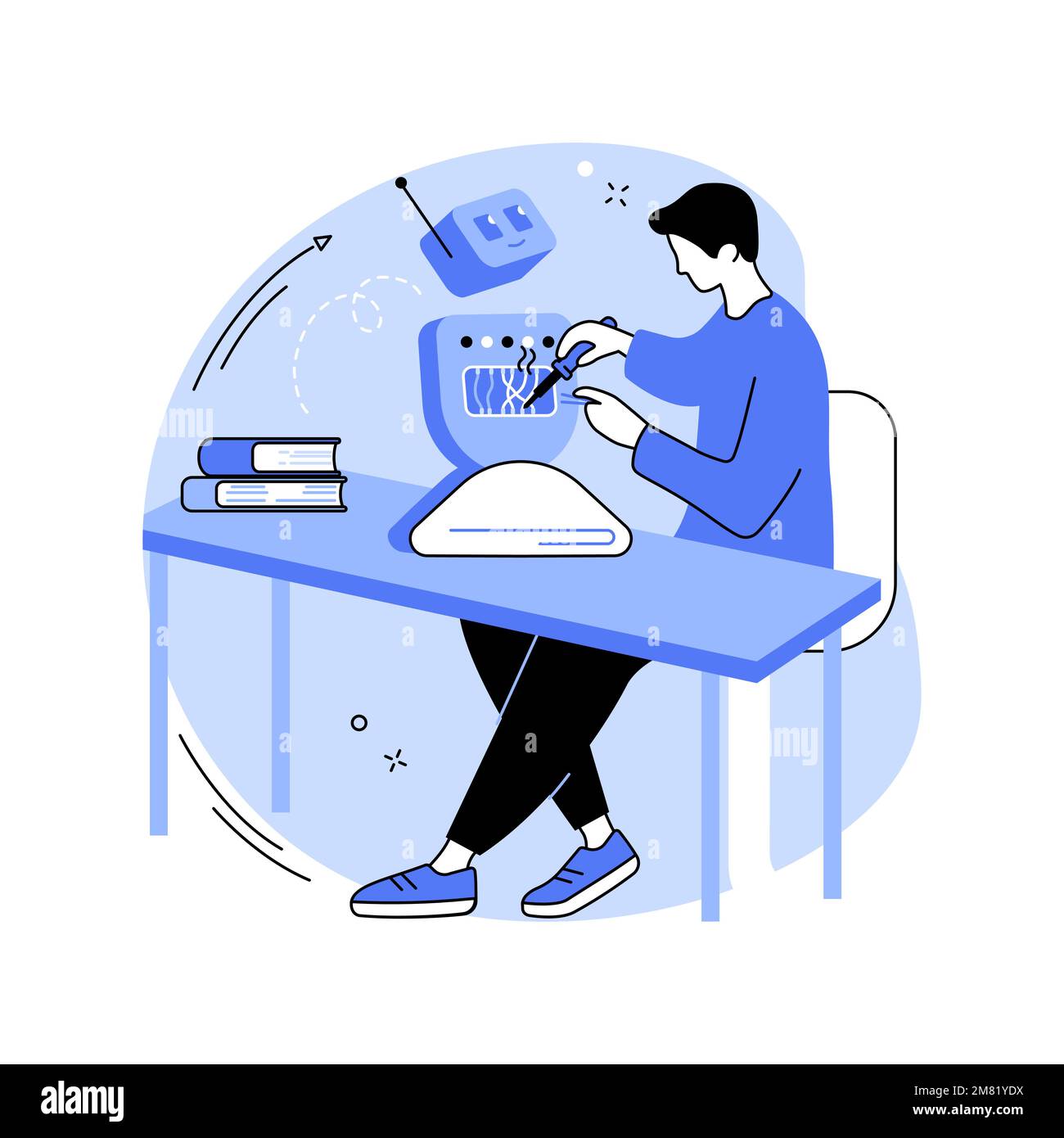 Robotics and engineering isolated cartoon vector illustrations Stock ...