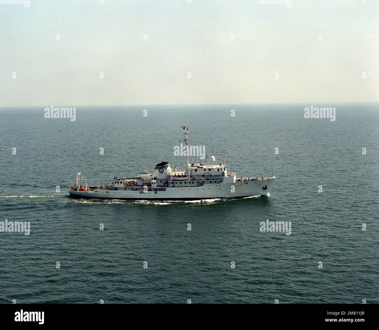 An aerial starboard beam view of the Silas Bent Class surveying ship ...