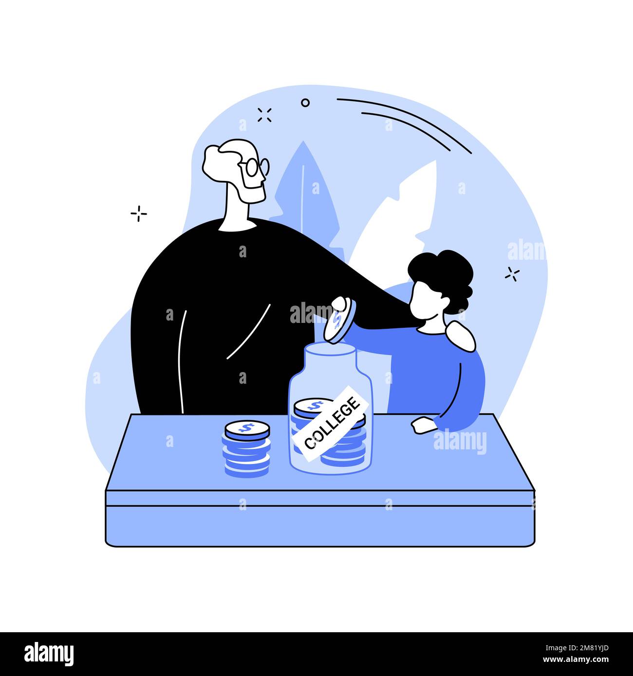 Saving money for college isolated cartoon vector illustrations Stock ...