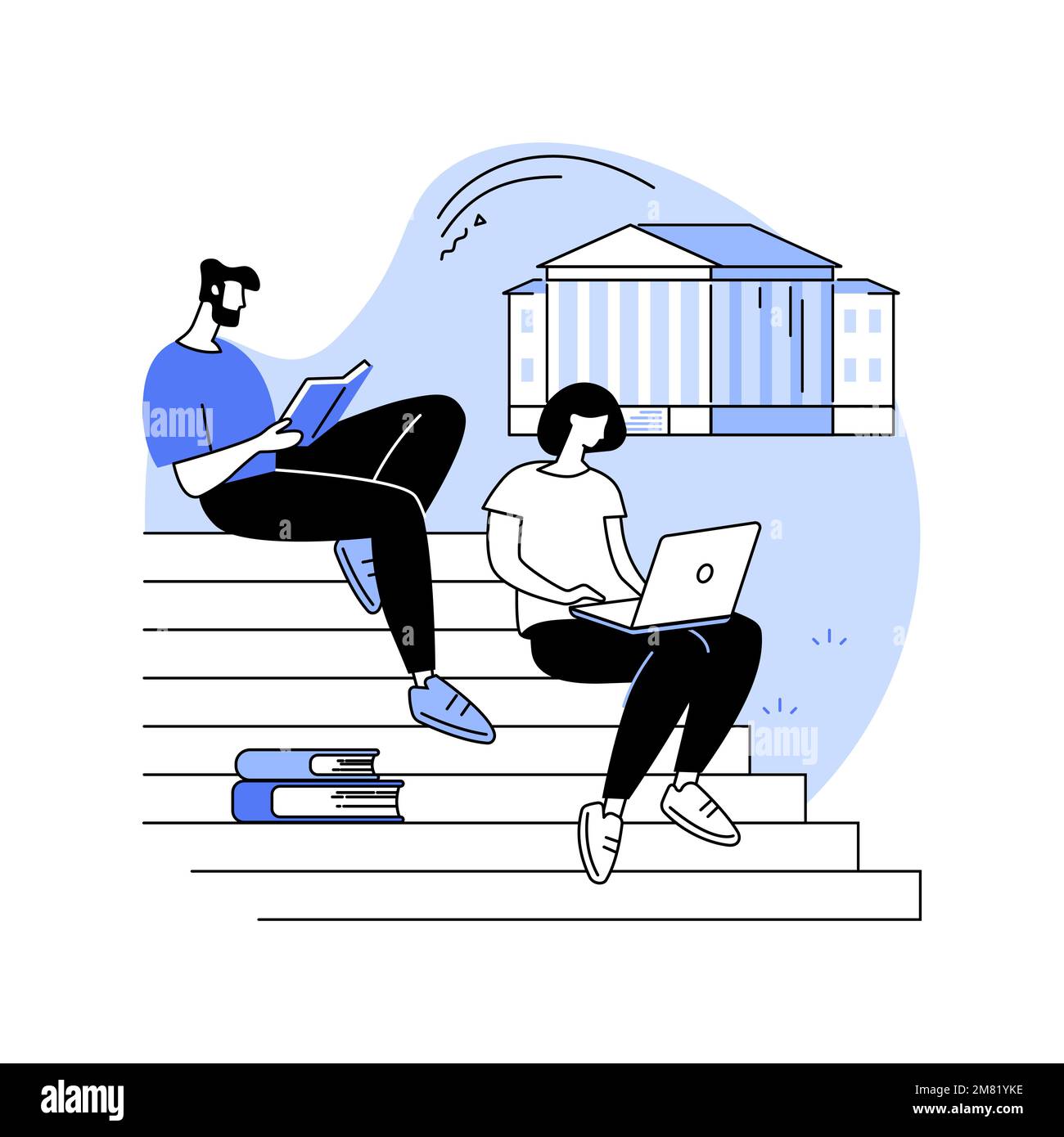 Students studying together cartoon hi-res stock photography and images - Alamy