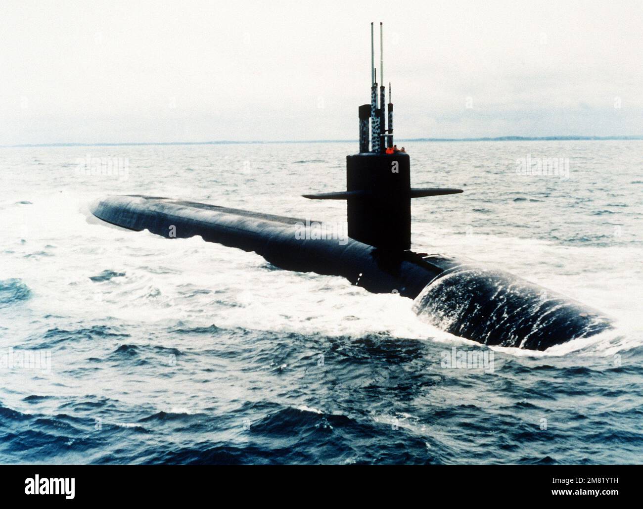 A starboard bow view of the Ohio Class nuclear-powered strategic ...