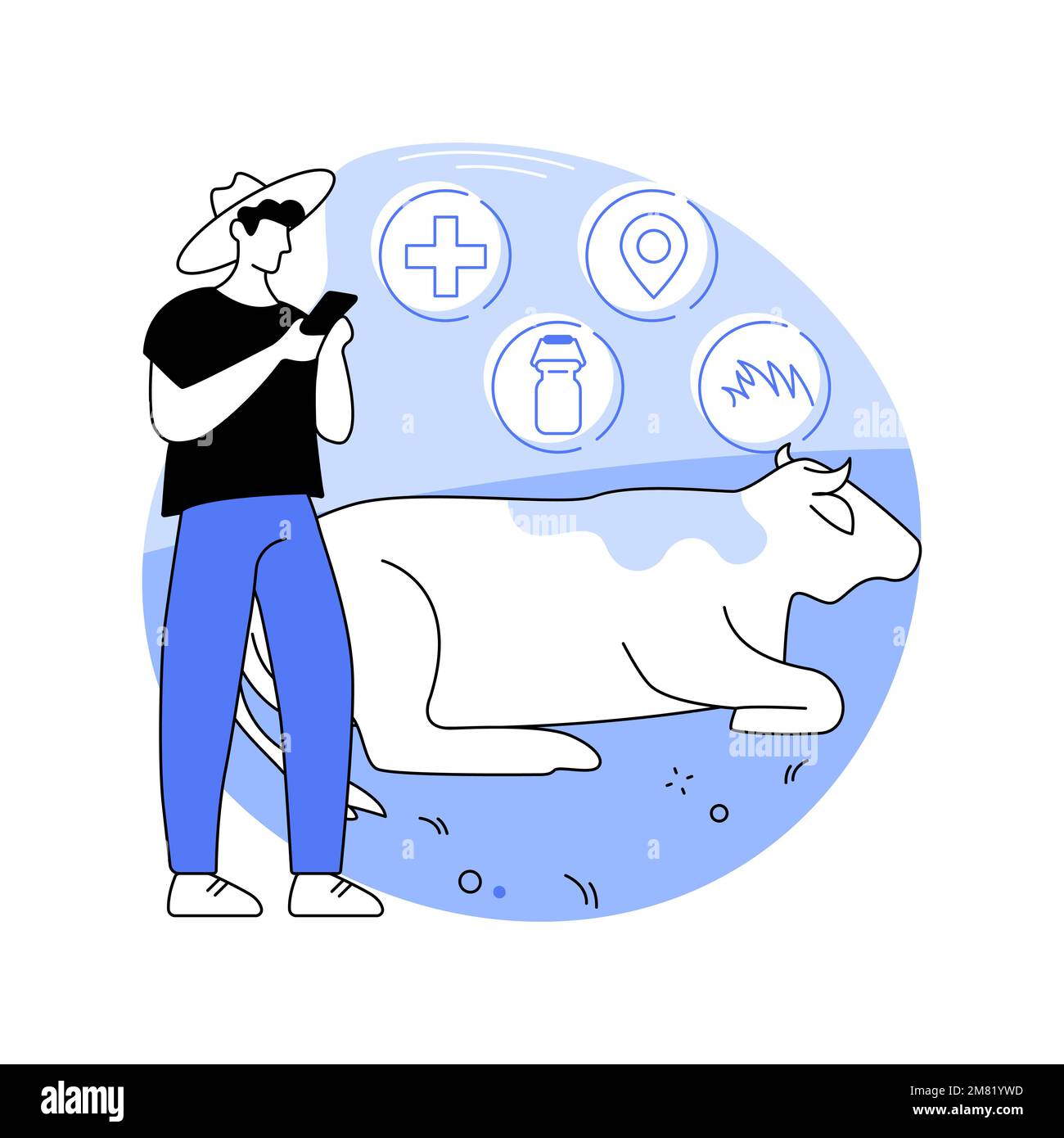 Monitoring Health Of Livestock Isolated Cartoon Vector Illustrations Stock Vector Image And Art