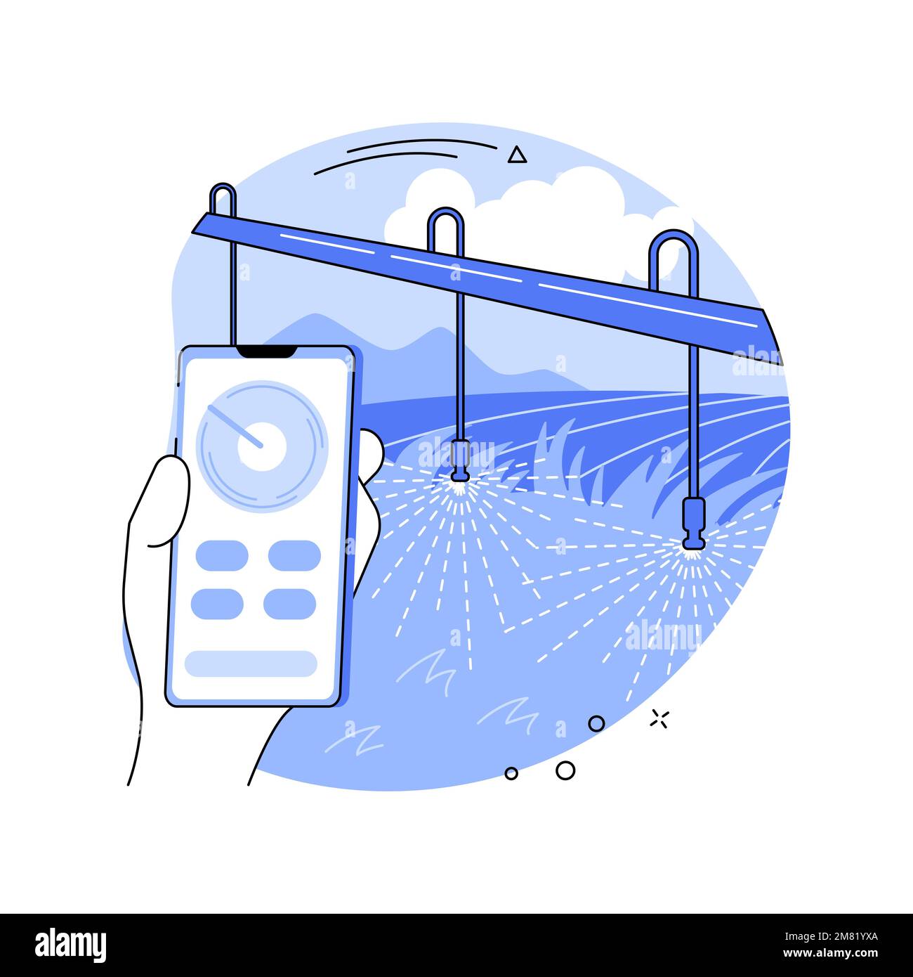 Irrigation monitoring isolated cartoon vector illustrations Stock ...