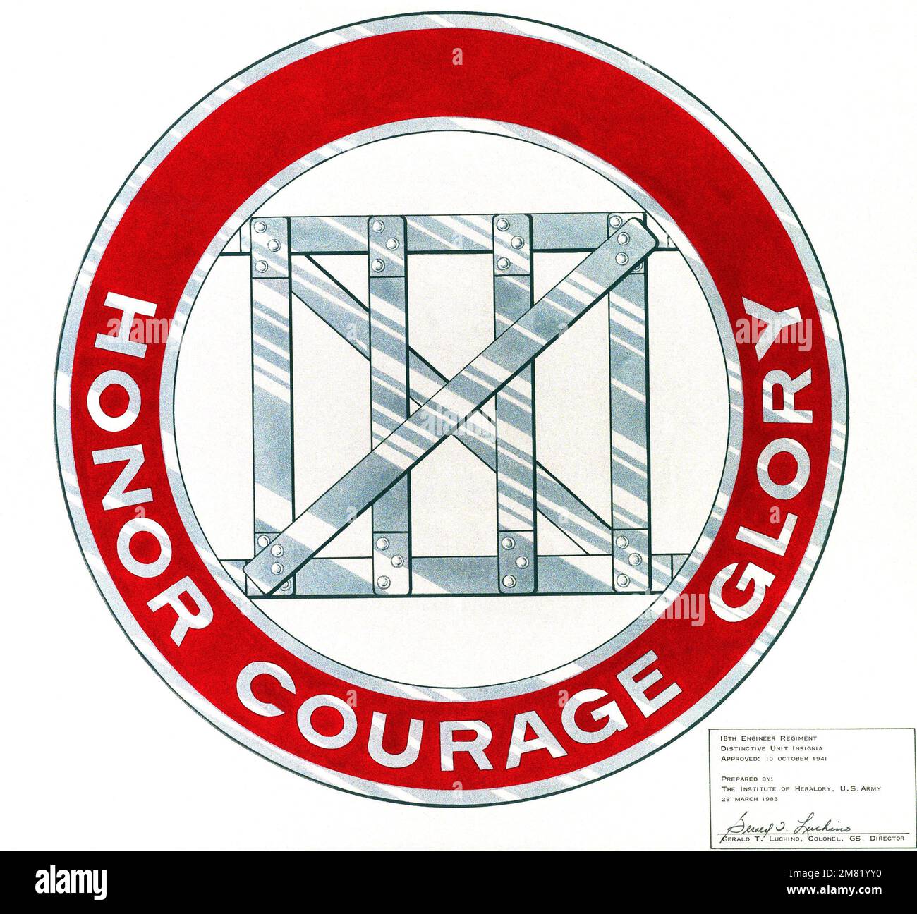 Approved insignia for: 8th Engineer Battalion. Country: Unknown Stock ...