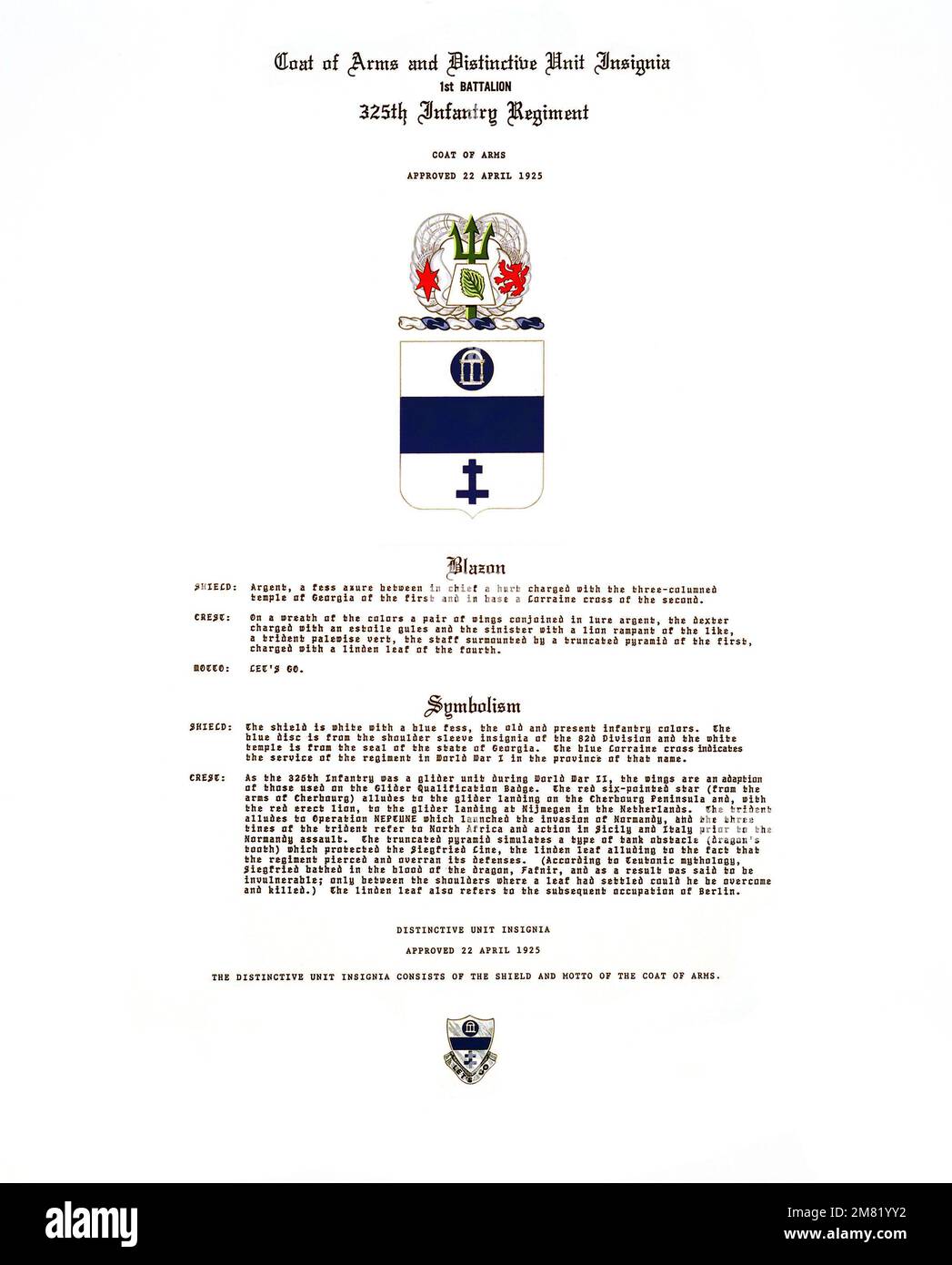 325th infantry hi-res stock photography and images - Alamy