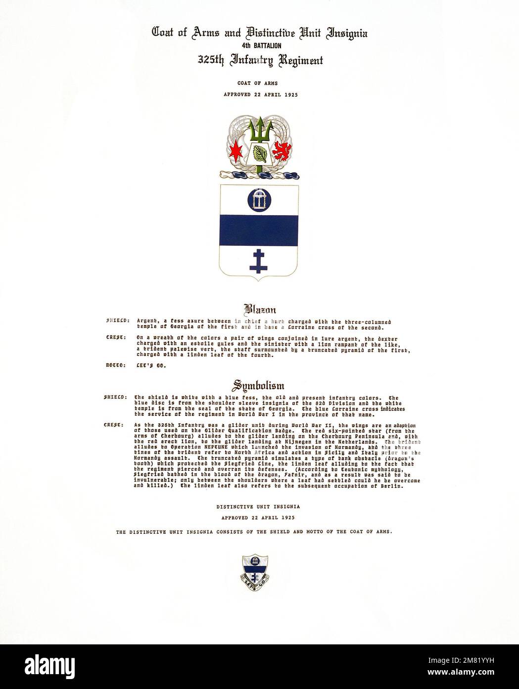 325th infantry hi-res stock photography and images - Alamy