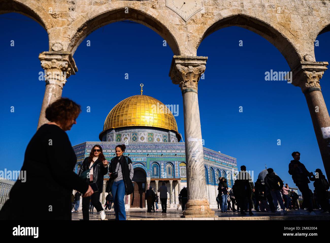 A view of the Al-Aqsa Mosque compound - The Dome of the Rock on the ...