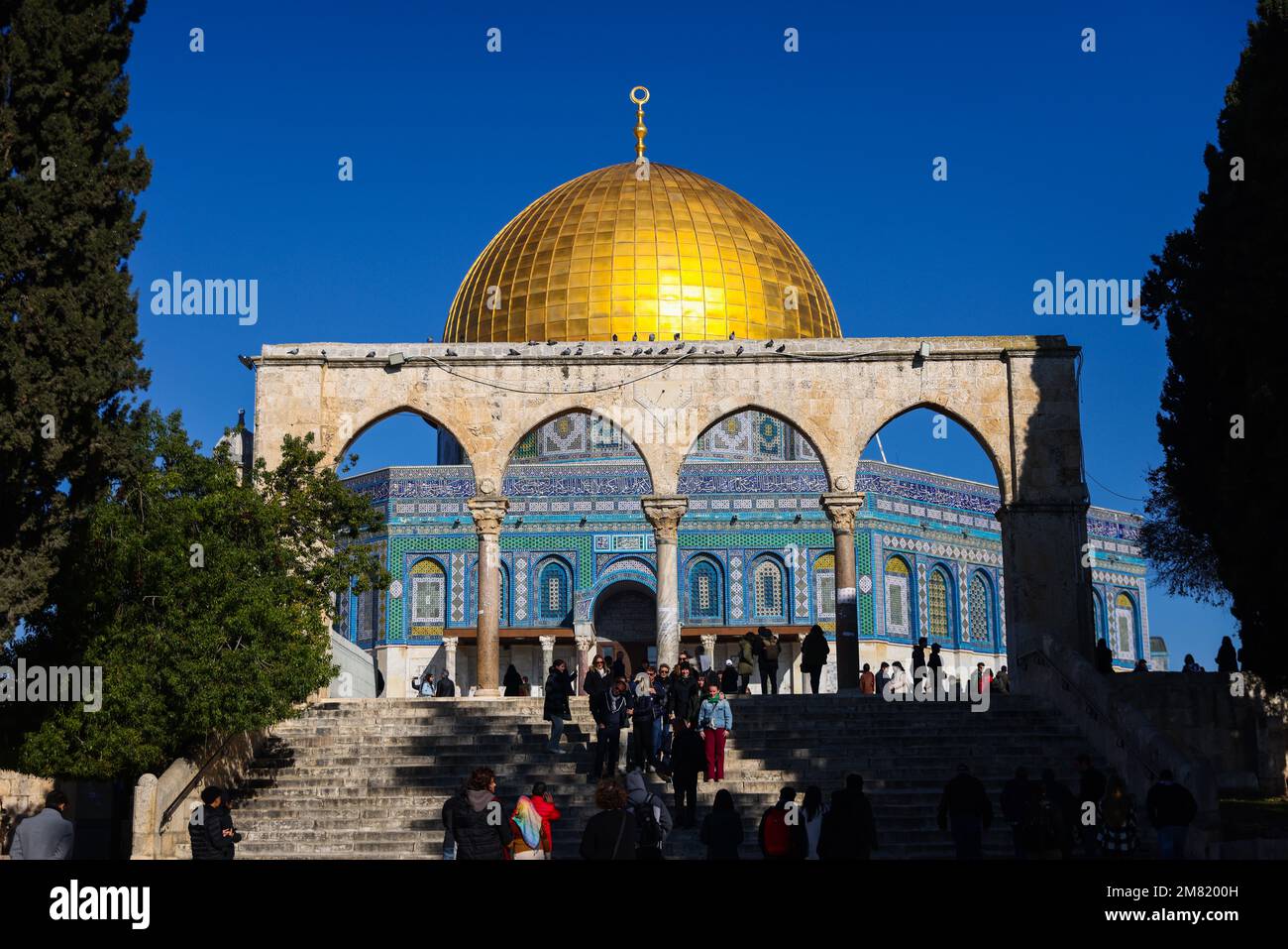 A view of the Al-Aqsa Mosque compound - The Dome of the Rock on the ...