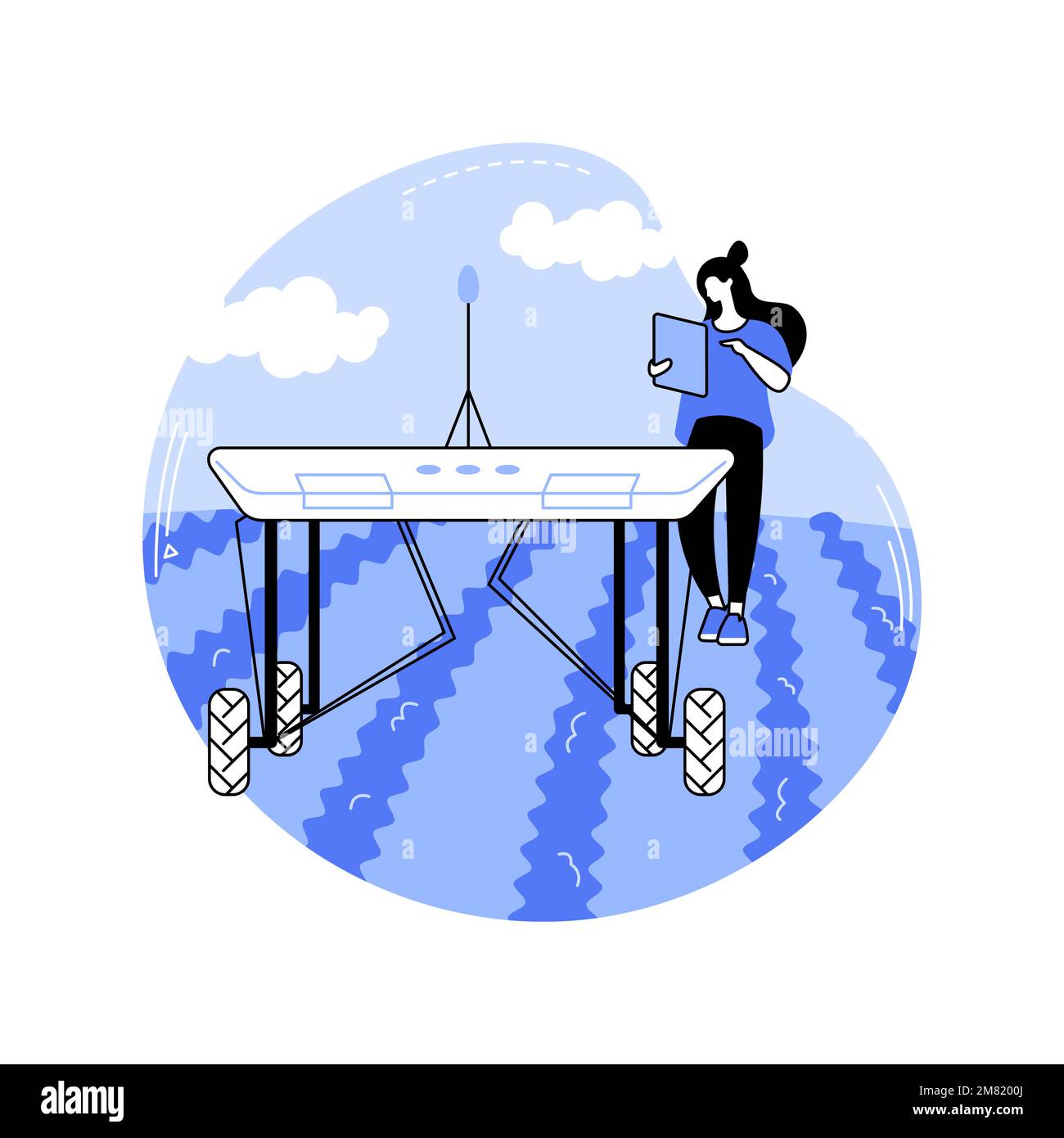 Weed Control Robots Isolated Cartoon Vector Illustrations Stock Vector