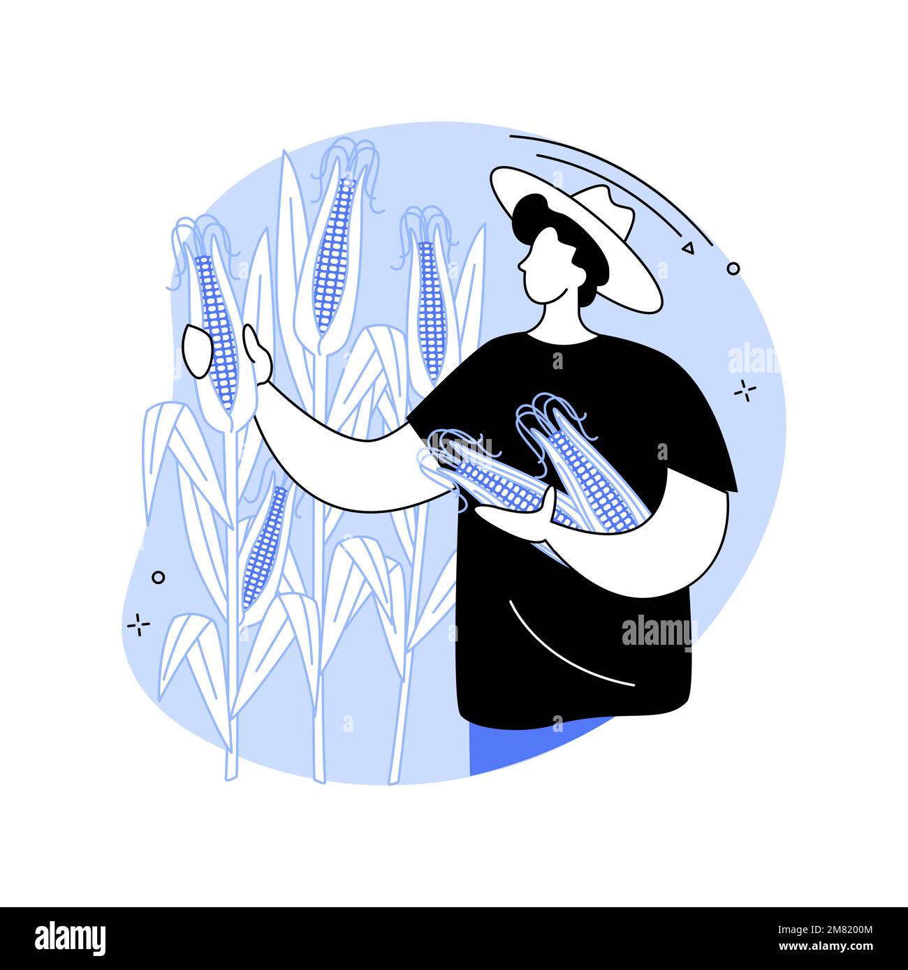 Corn production isolated cartoon vector illustrations Stock Vector ...