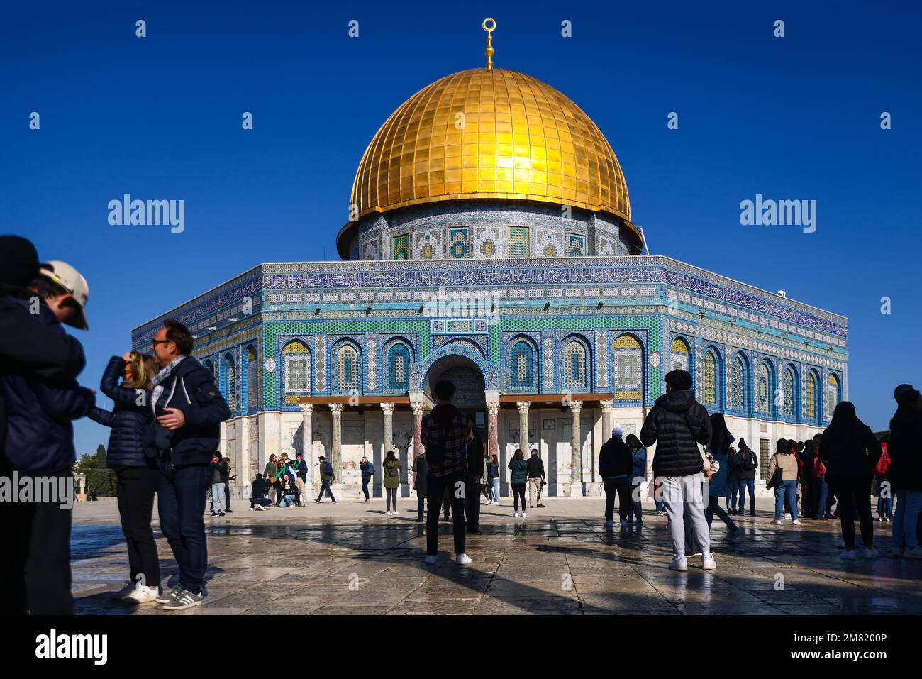 A view of the Al-Aqsa Mosque compound - The Dome of the Rock on the ...