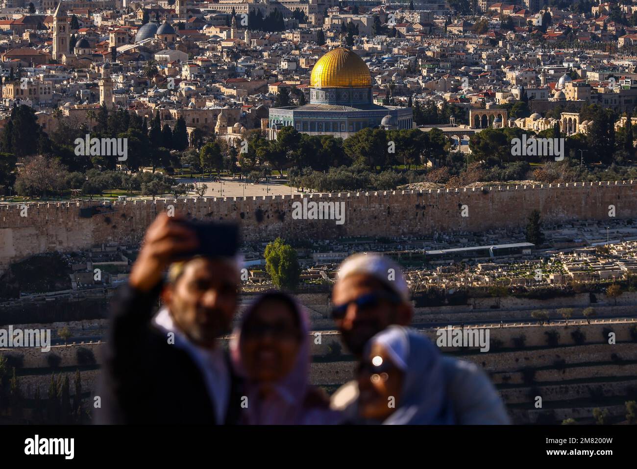 A view of the Al-Aqsa Mosque compound - The Dome of the Rock on the ...
