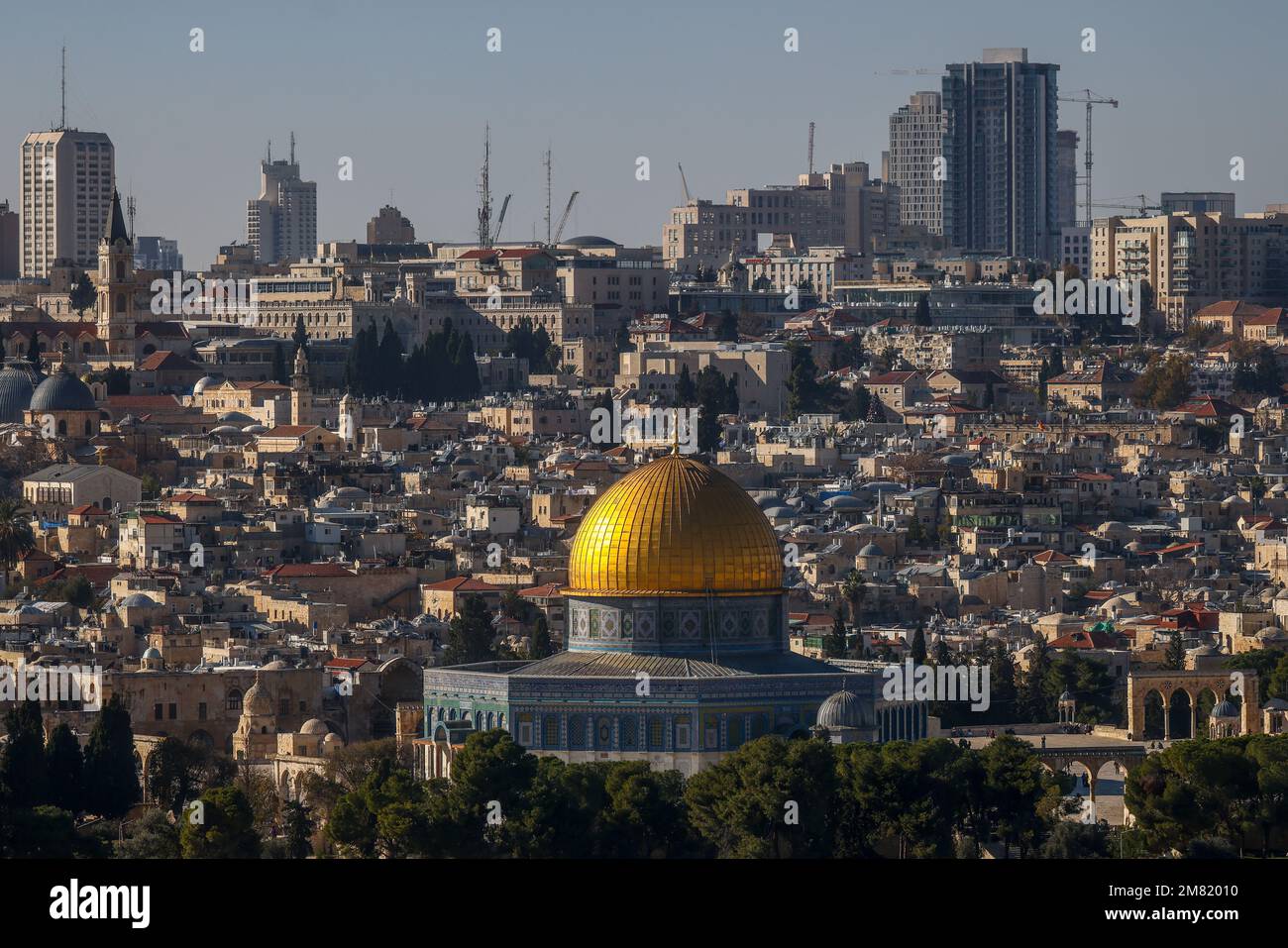 A view of the Al-Aqsa Mosque compound - The Dome of the Rock on the ...