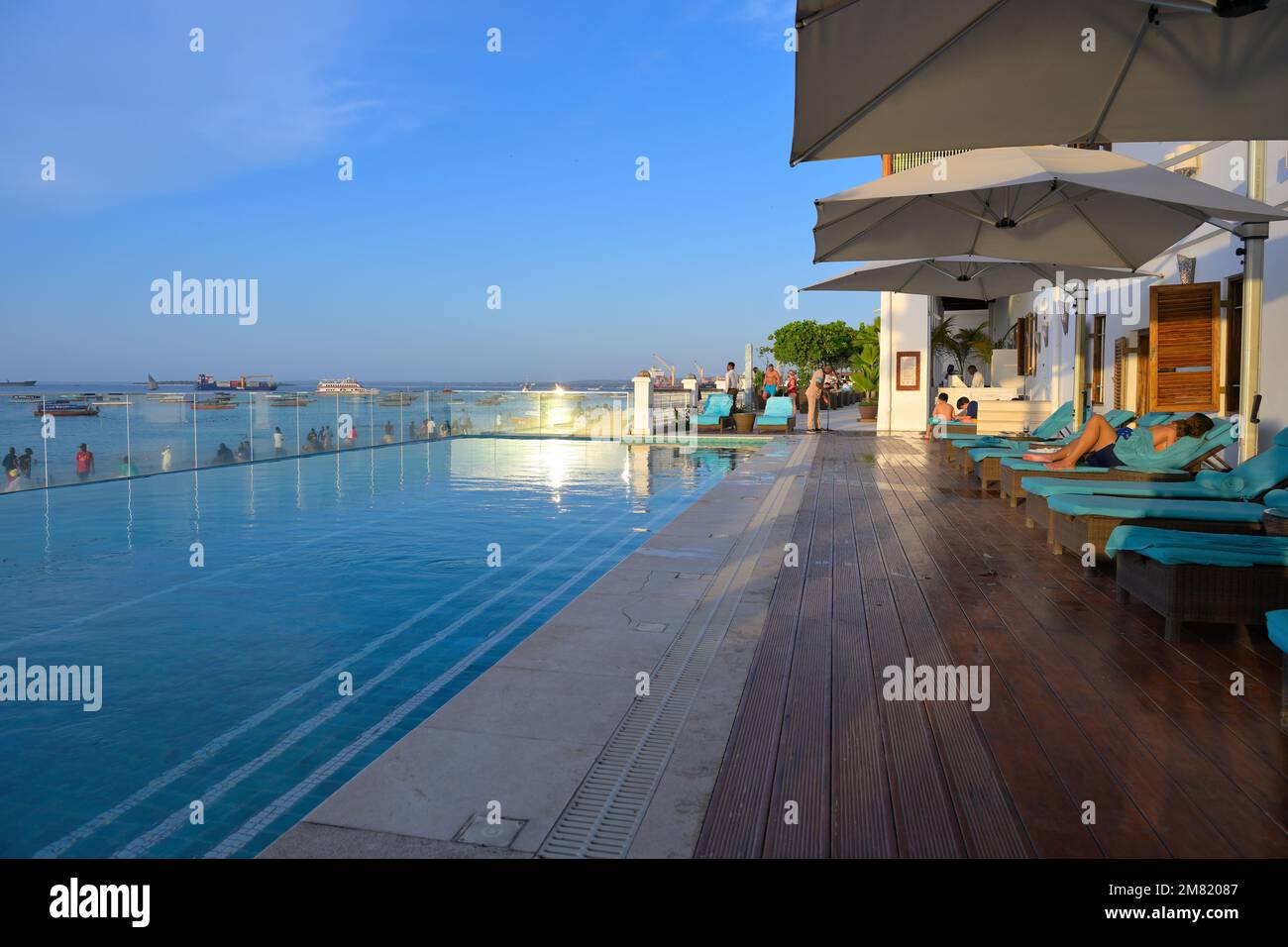 The luxury Park Hyatt hotel at the beachfront of the Stone Town (Unesco ...