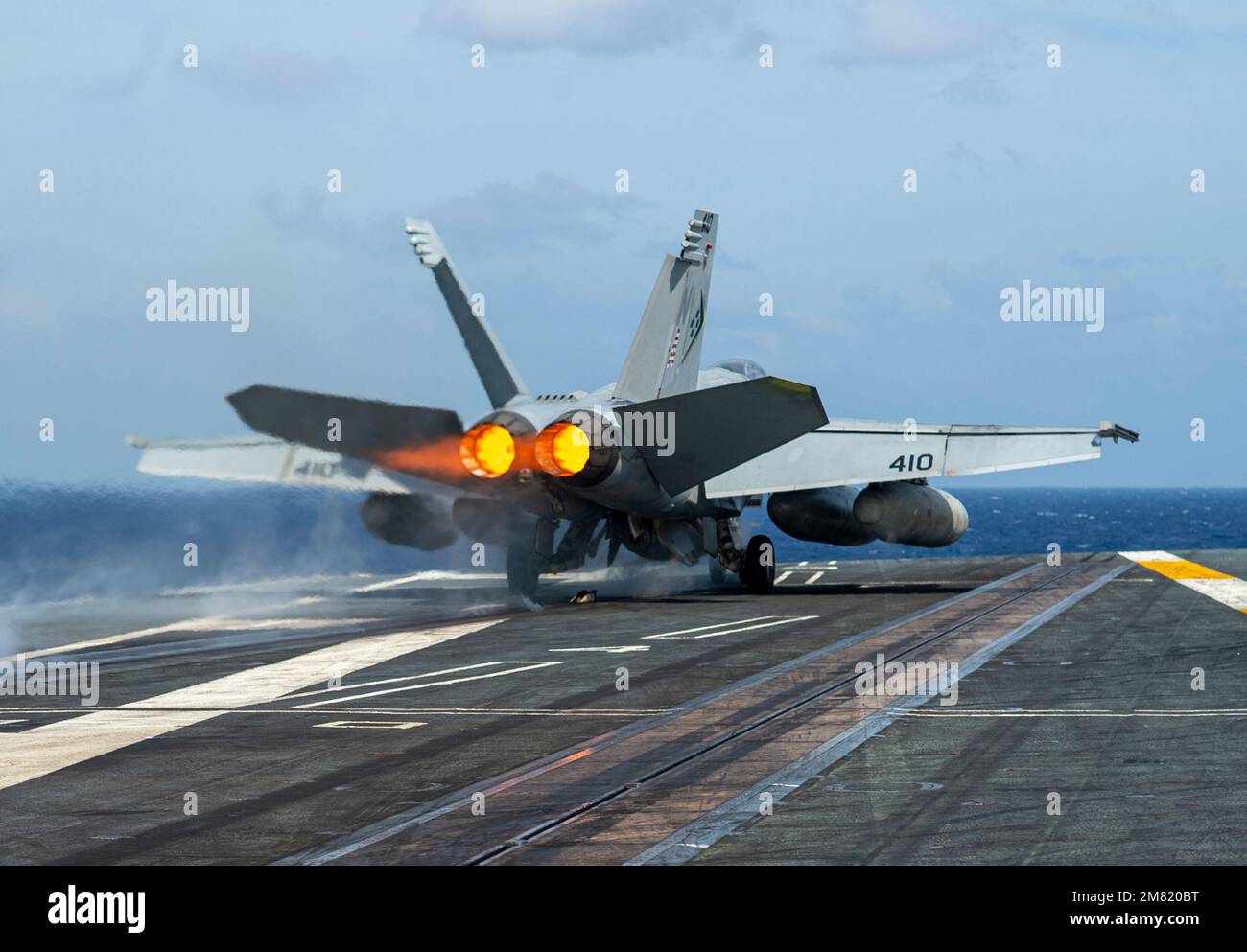 230110-N-DU622-1311 PHILIPPINE SEA (Jan. 10, 2023) An F/A-18E Super Hornet from the “Blue ...
