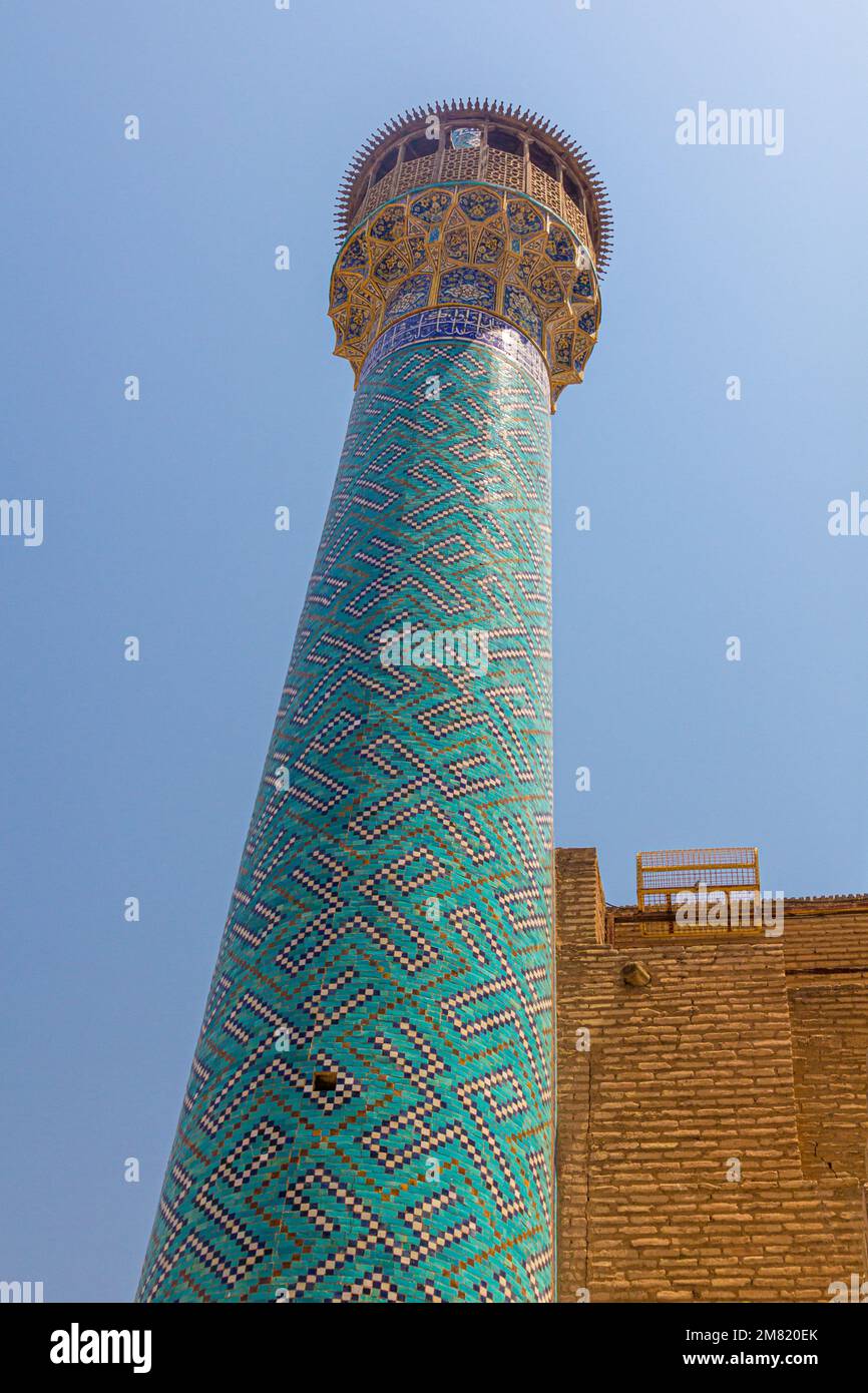 Minaret of the Shah Mosque in Isfahan, Iran Stock Photo - Alamy