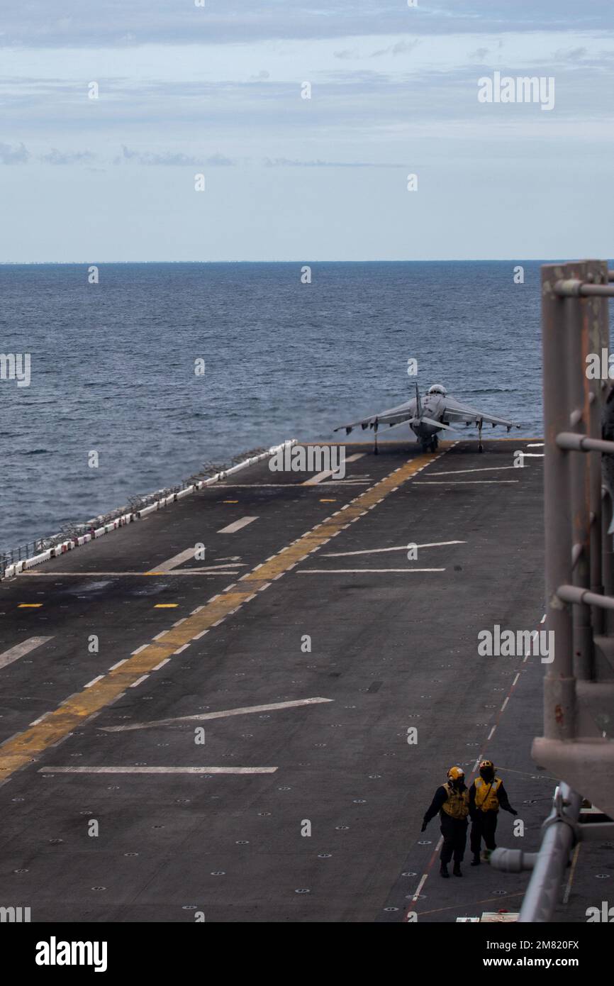 221206-N-HK187-1026 ATLANTIC OCEAN (Dec. 6, 2022) An AV-8B Harrier ...