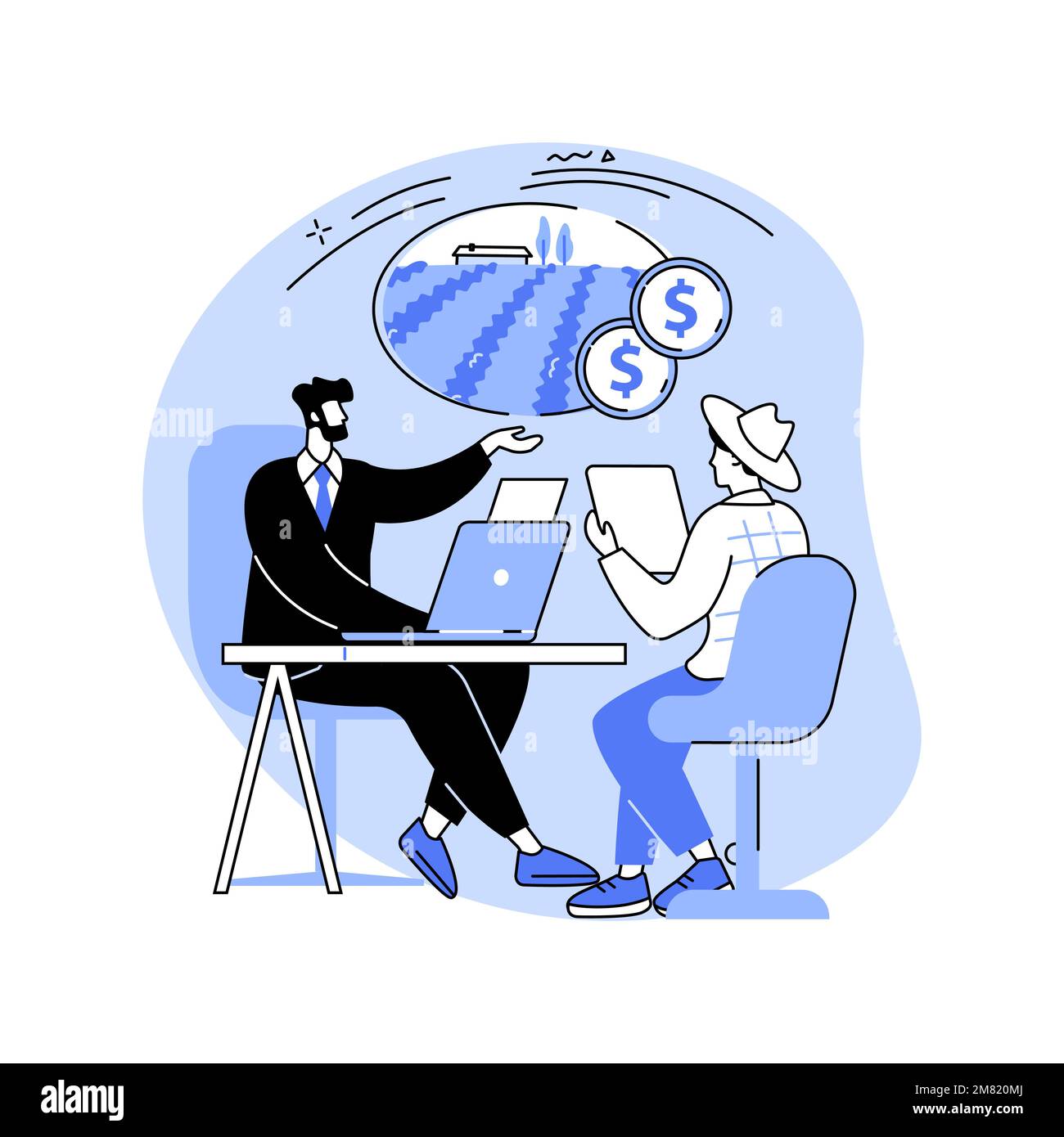 Beginning farmers and ranchers loans isolated cartoon vector ...