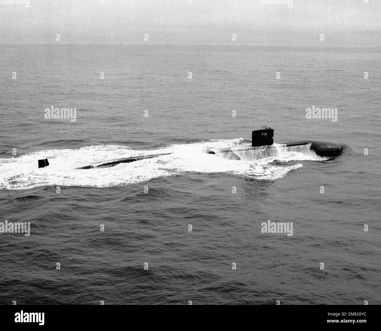 Aerial starboard view of the Los Angeles class nuclear-powered attack ...