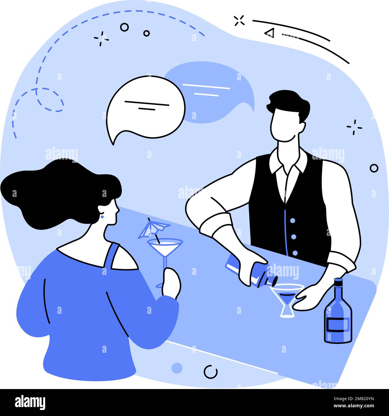 Chatting with bartender isolated cartoon vector illustrations Stock Vector Image & Art - Alamy