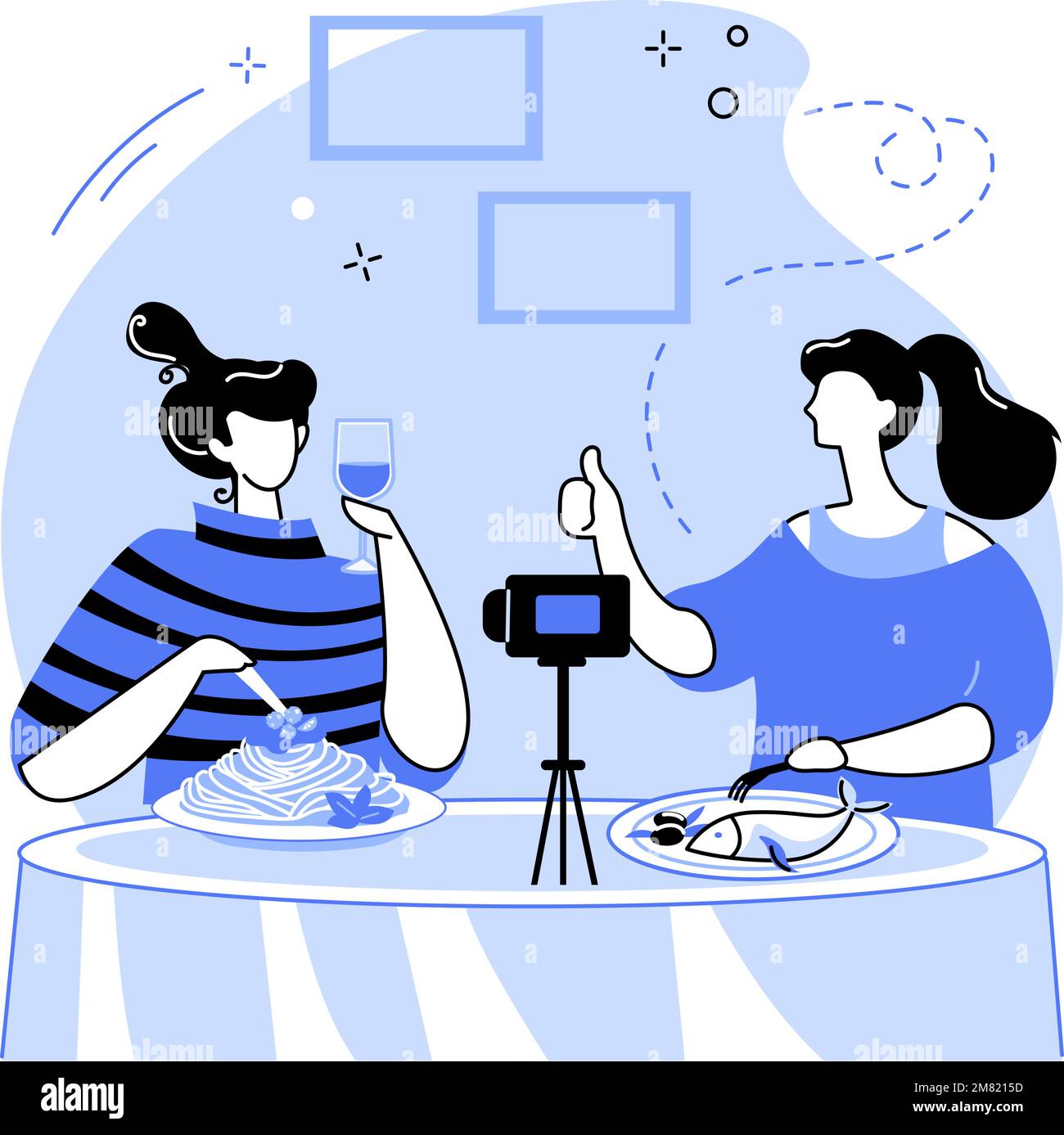 Tasting new food isolated cartoon vector illustrations Stock Vector ...